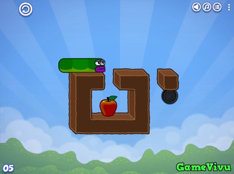 Game Sâu ăn táo - Chú sâu thông minh ăn táo và tìm đường về tổ