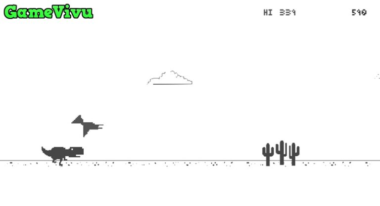 Game Khủng long nhảy qua những cây xương rồng khi mất mạng